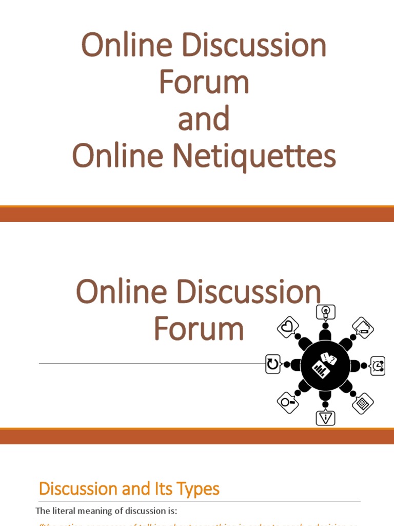 Online Discussion Forums and Netiquette | PDF | Conversation | Internet ...