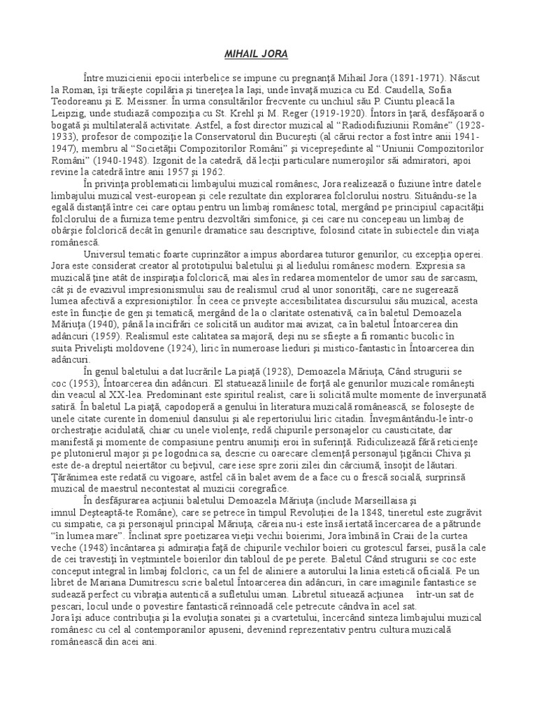 Mihail Jora | PDF