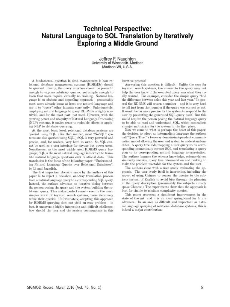 NLP To SQL | PDF | Information Retrieval | Sql