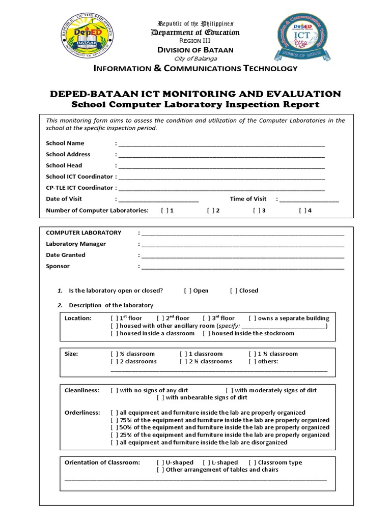 Ict Monitoring and Evaluation Form (Revised) | PDF | Personal Computers ...
