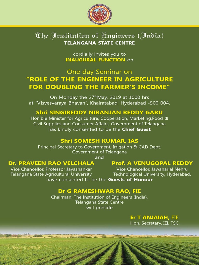 Agriculture Invitation | PDF | Government Of India