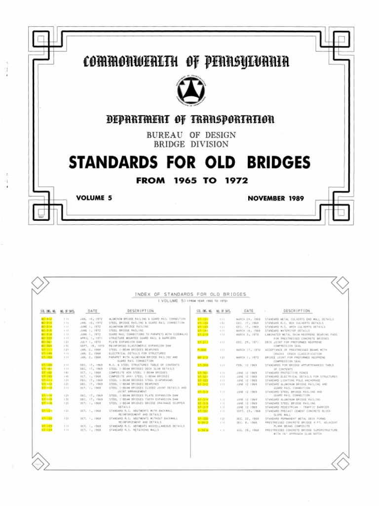 Standards For Old Bridges 1965-1972 Vol. 5 PDF | PDF | Precast Concrete | Prestressed Concrete