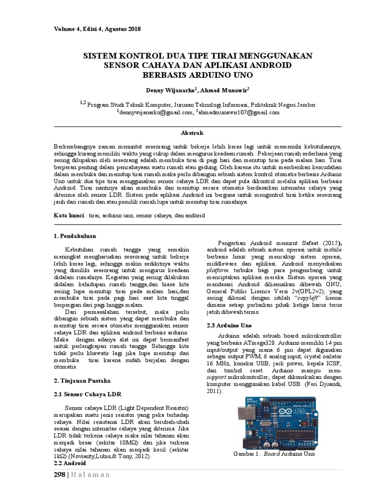 Kontrol Tirai Otomatis dengan Arduino | PDF | Komputer
