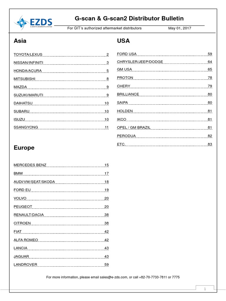 Distributor Bulletin Gscan 2 | PDF | Vehicle Parts | Vehicles