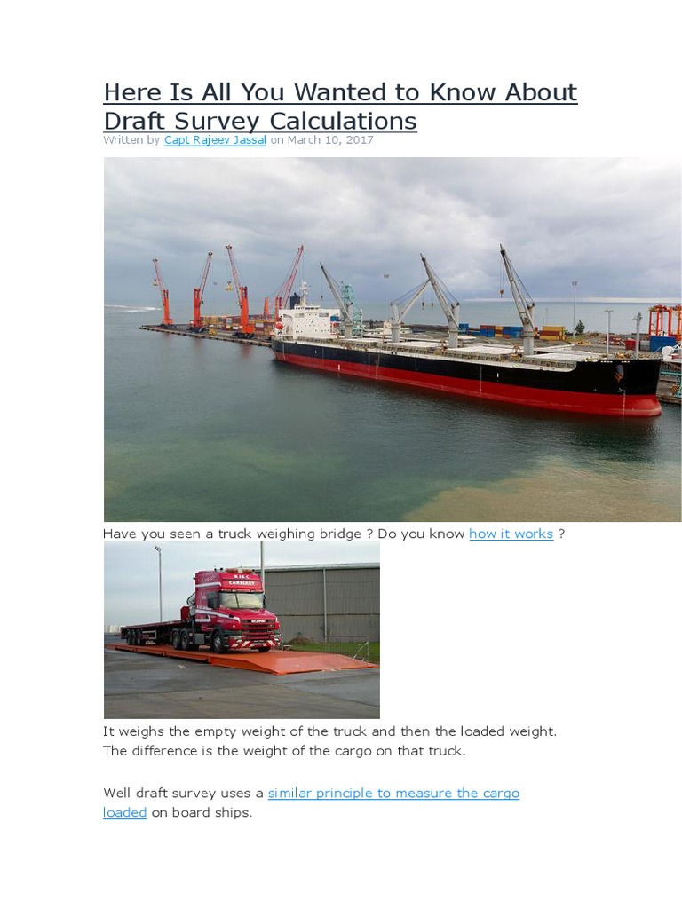 Here Is All You Wanted To Know About Draft Survey Calculations | PDF ...