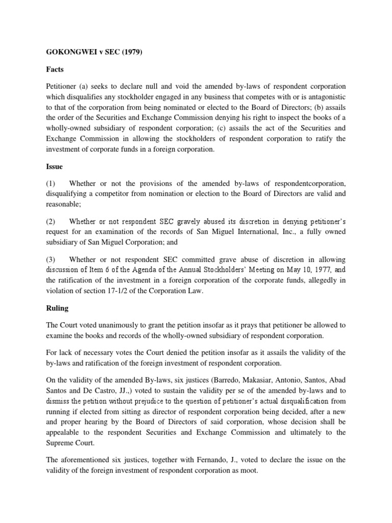 Corpo Case Digests 2 | PDF | Damages | Board Of Directors