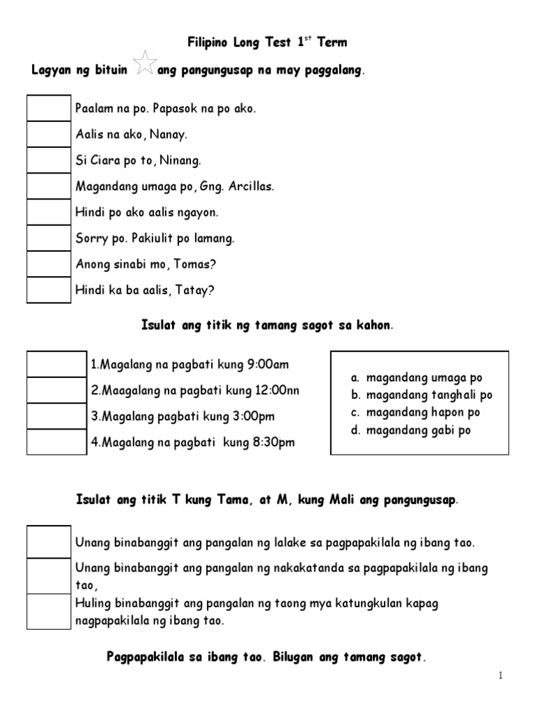 Filipino Final Exam Reviewer | PDF