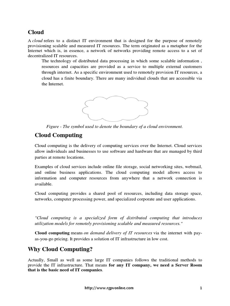 An In-Depth Look at Cloud Computing: Defining Clouds, Exploring Cloud Storage Options, and ...