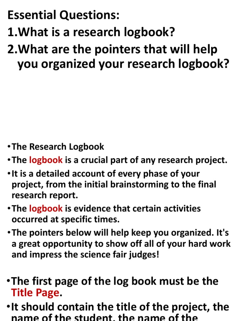 Research Log Book | PDF | Experiment | Books
