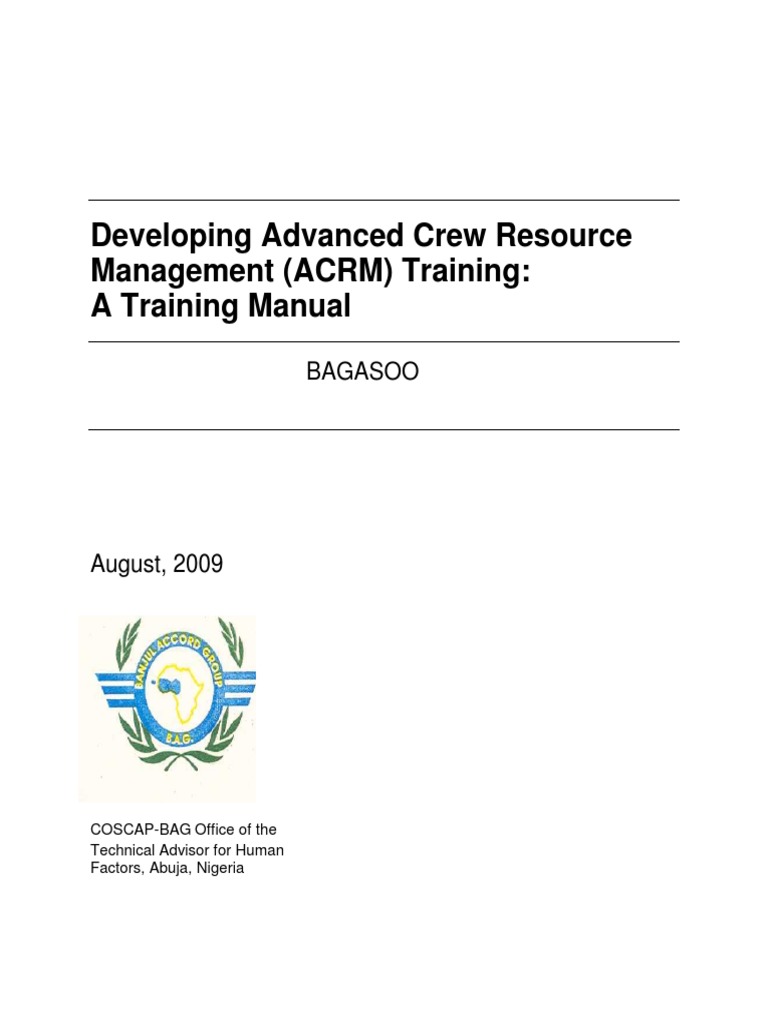 CRM Training Manual | PDF | Situation Awareness | Federal Aviation ...