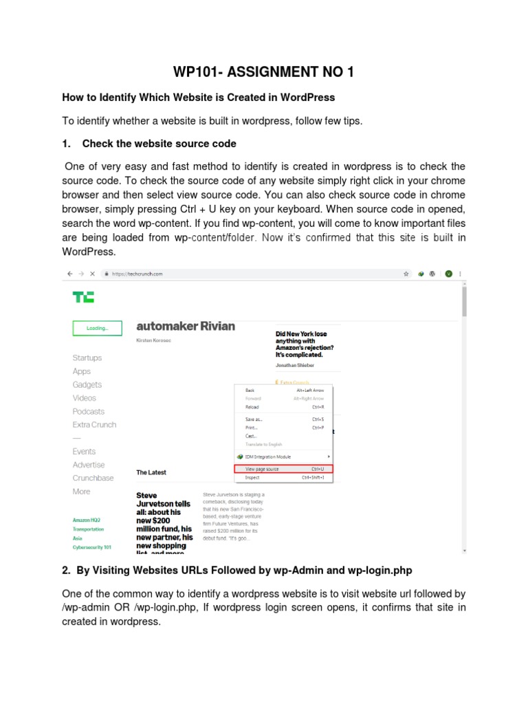 WPS101 Assignment No 1 Solution | PDF | Word Press | Websites