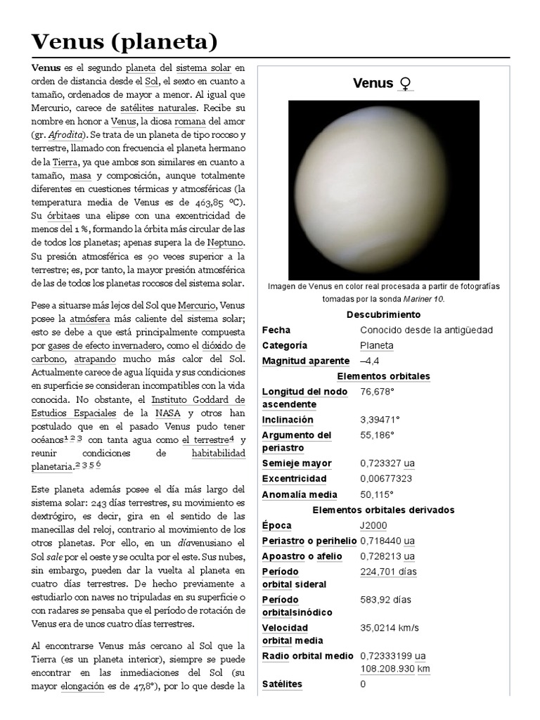 Planeta Venus | PDF | Venus | Atmósfera