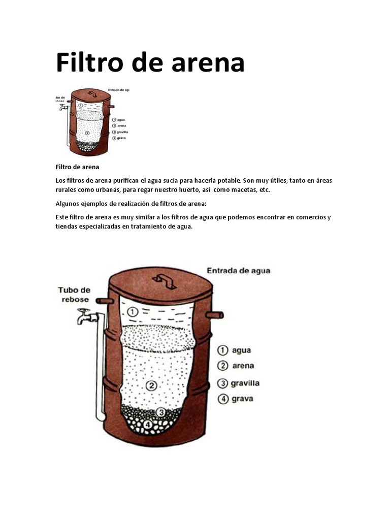 Filtro de Arena Casero: Guía Completa | PDF | Hogar, jardinería y bricolaje