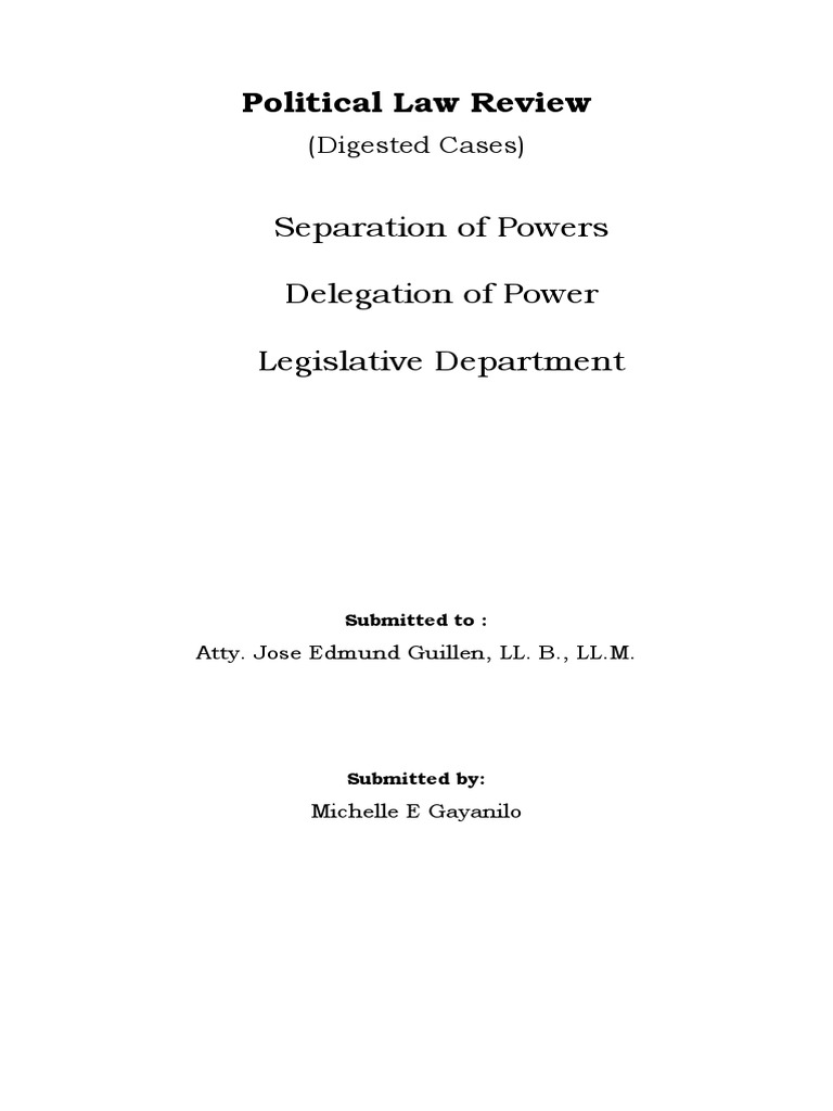 Political Law Review | PDF