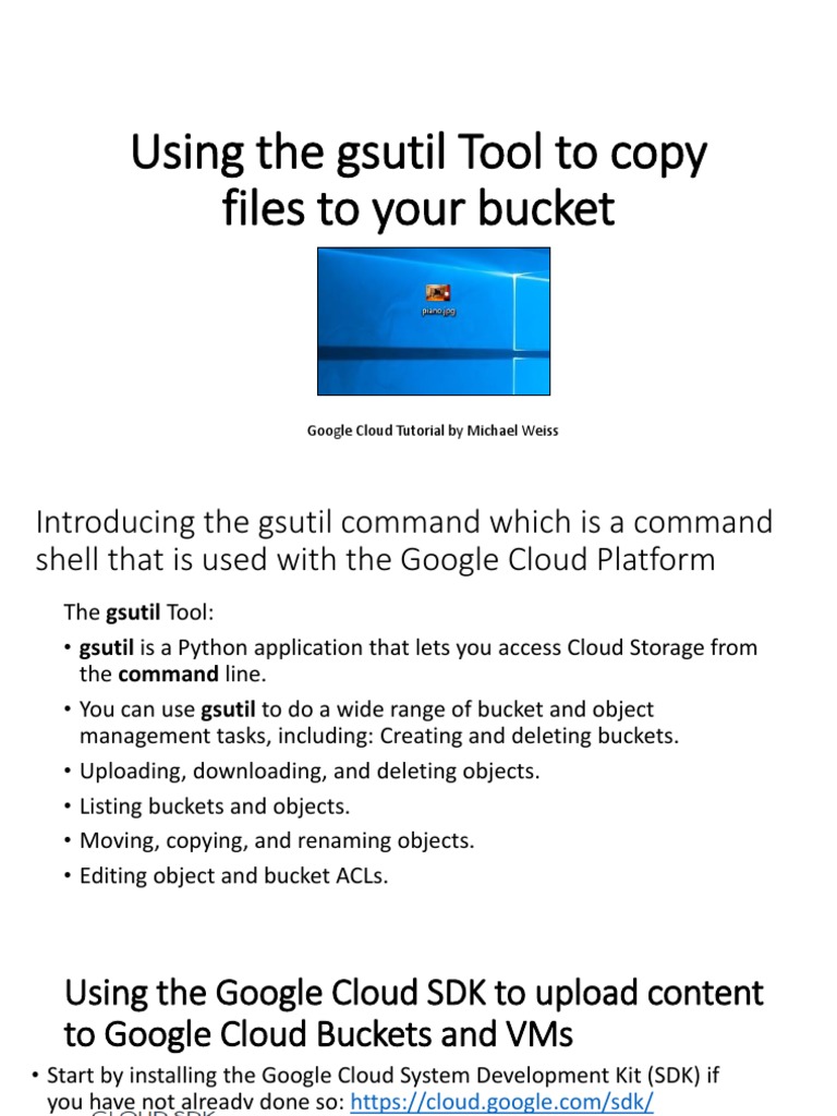 Using The Gsutil Tool To Copy Files and Folders To Cloud Bucket v3 | PDF | Directory (Computing ...