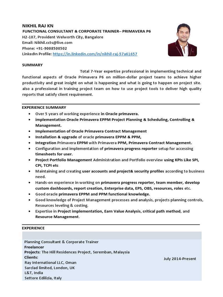 NIkhil CV - Planning Consultant-Honeywell | Download Free PDF | Oracle Corporation | Implementation