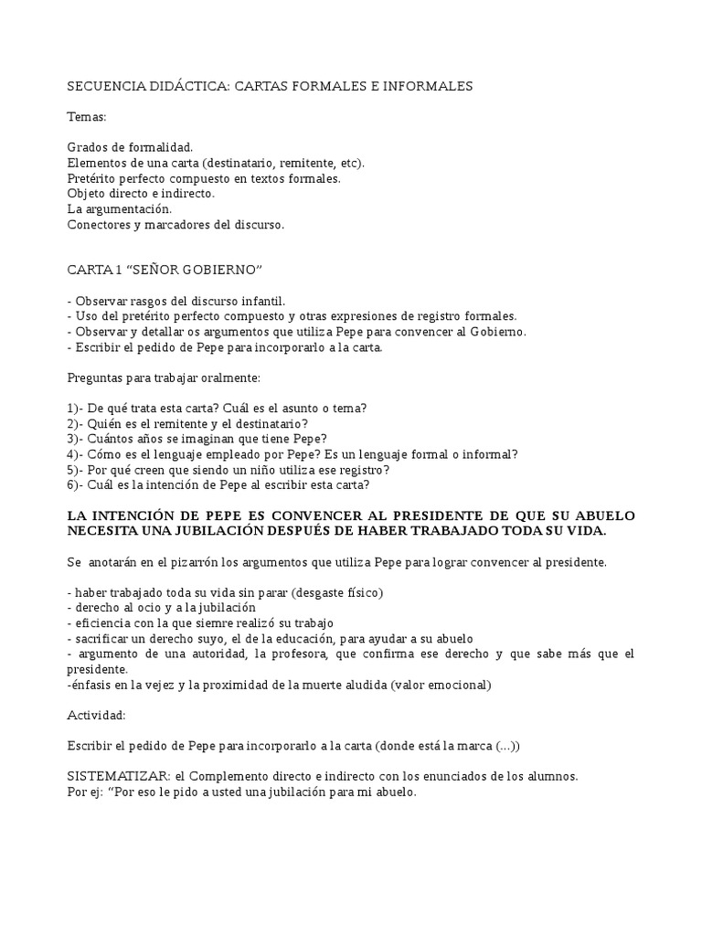 Cartas Formales e Informales | Descargar gratis PDF | Escritura ...