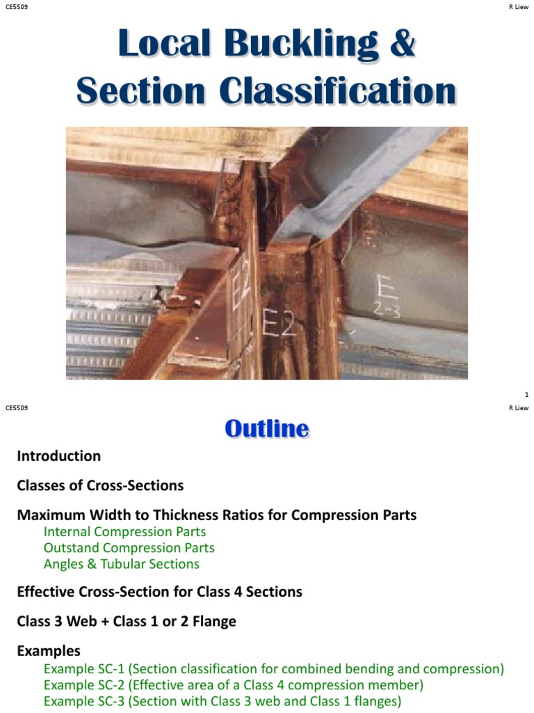 Local Buckling and Section Classification | PDF | Buckling | Bending