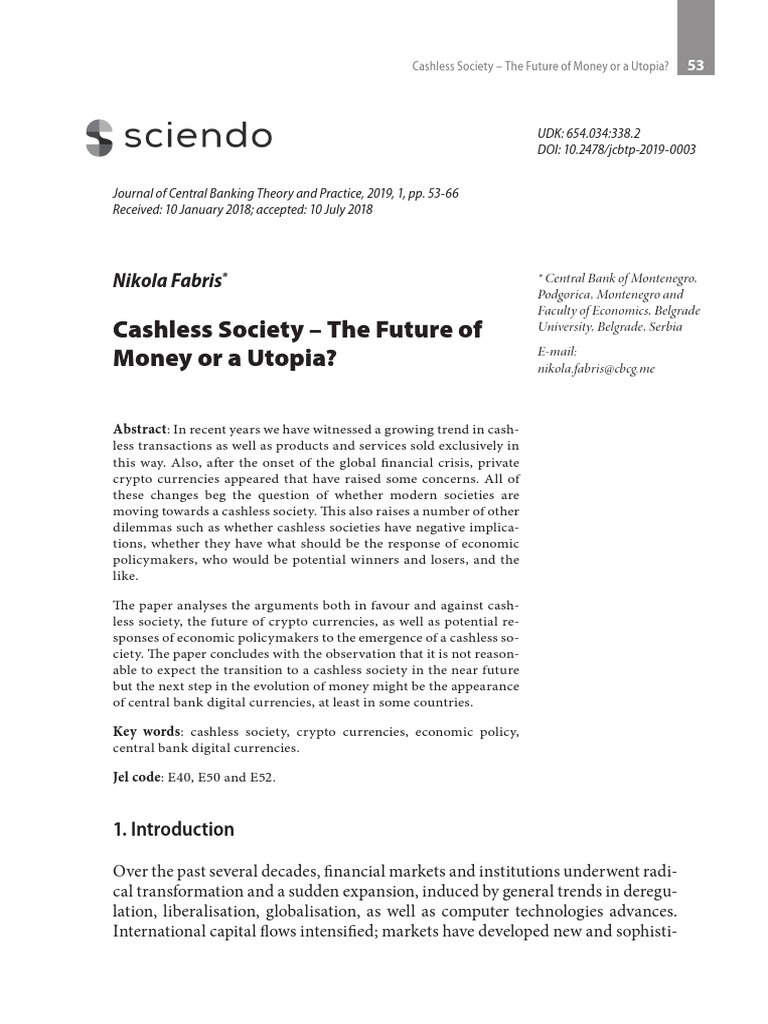 Cashless Society: Trends and Implications | PDF | Money | Central Banks