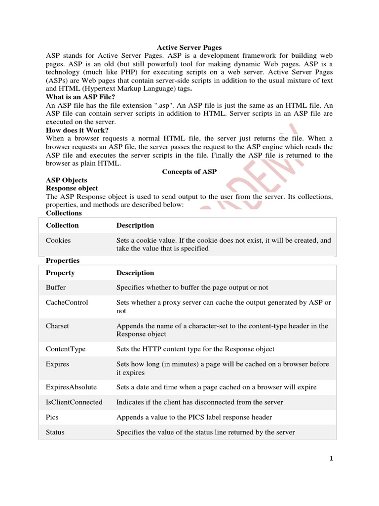 Active Server Pages | PDF | Active Server Pages | Web Server