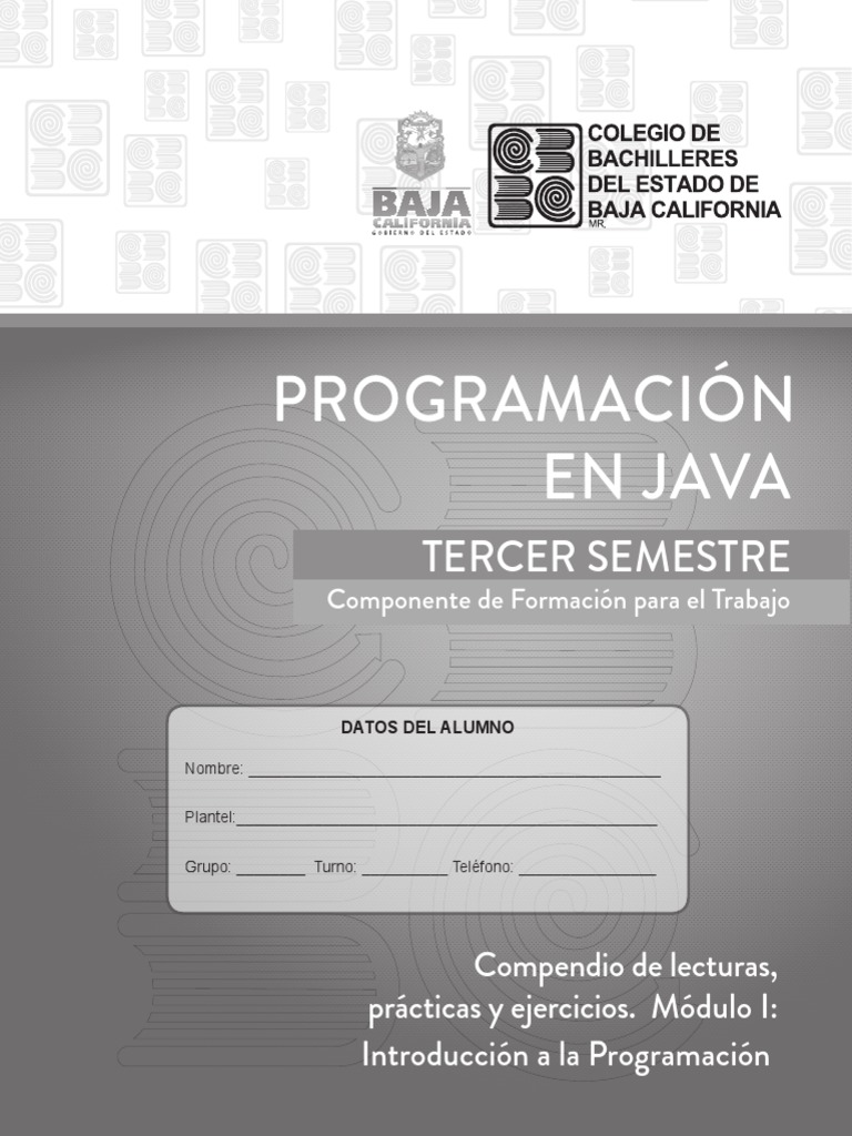 PROGRAMACIÓN en JAVA, Módulo I. Introd. A La Programación 2019-2 | PDF ...