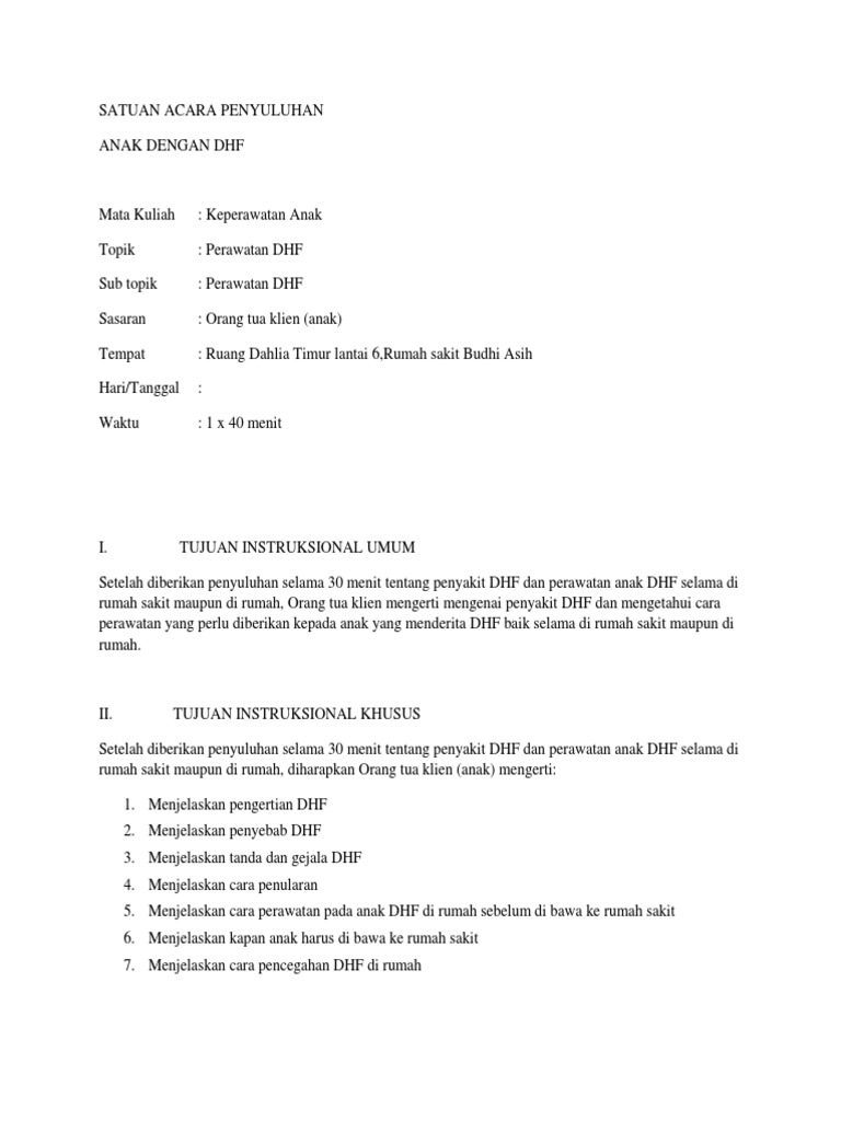 SAP DHF Pada Anak | PDF | Karier & Perkembangan | Pengembangan Diri