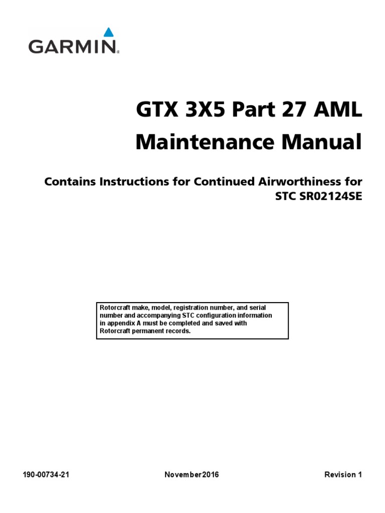 GTX 3X5 Transponder TSO Installation Manual: 190-01499-02, 43% OFF