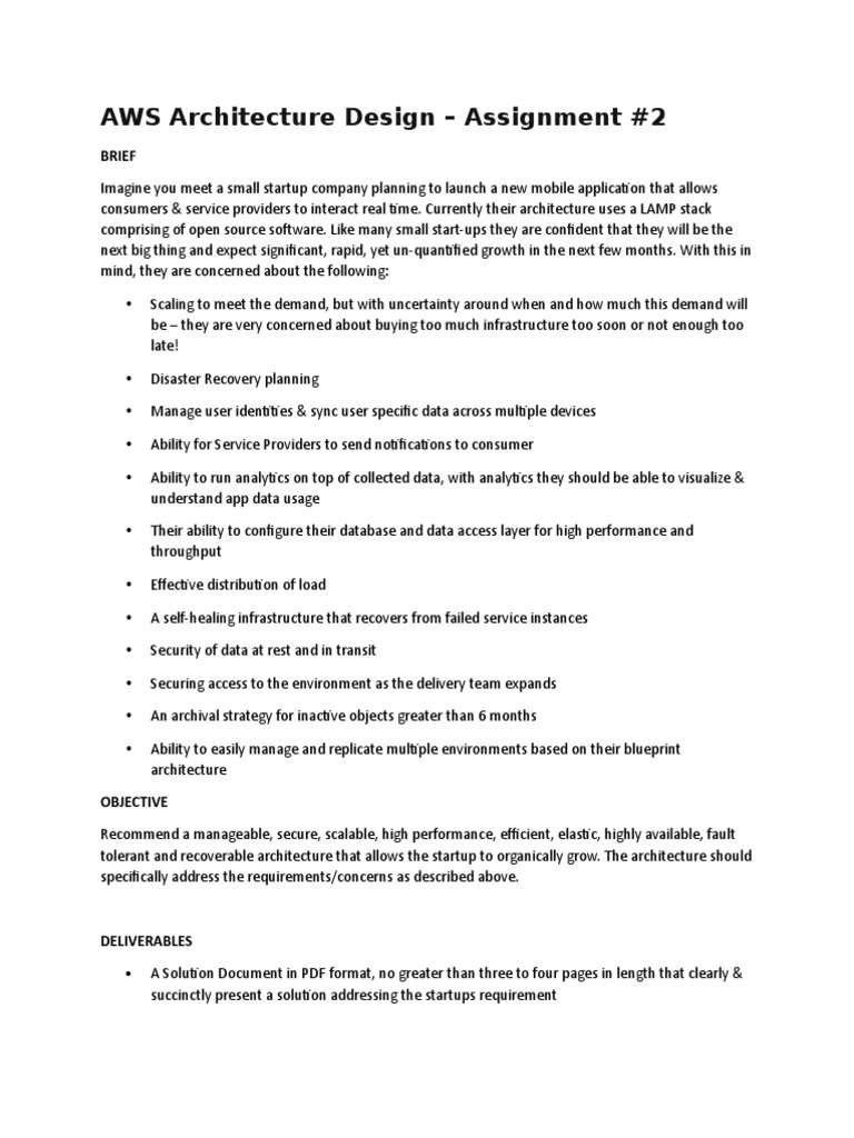 AWS Architecture Design - Exercise 2 v4 1 | PDF | Amazon Web Services ...