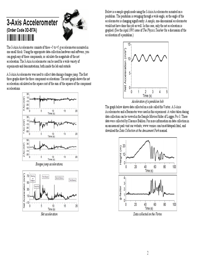 3-Axis Accelerometer: (Order Code 3D-BTA) | PDF | Accelerometer ...