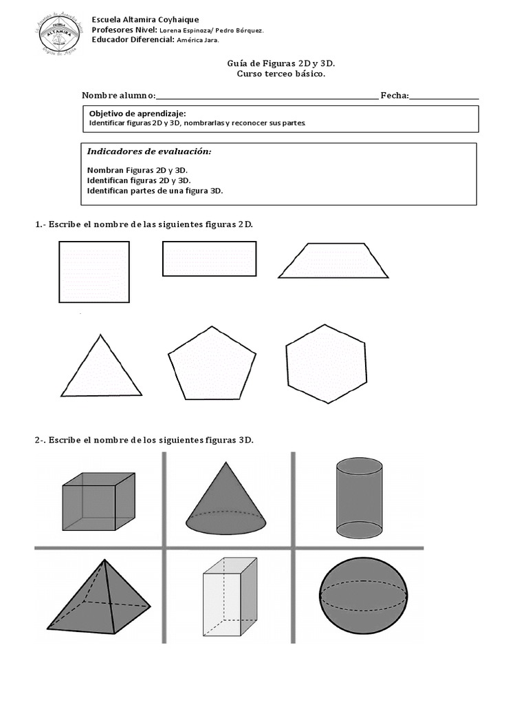 Guia de Trabajo Figuras 3d | PDF | Aprendizaje | Modificación de ...
