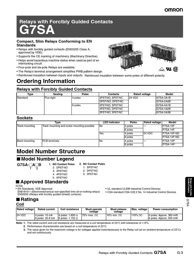 Ordering Information: Relays With Forcibly Guided Contacts | PDF | Relay | Indemnity