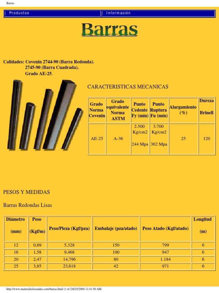 Barras | PDF | Unidades de medida | Cantidades fisicas