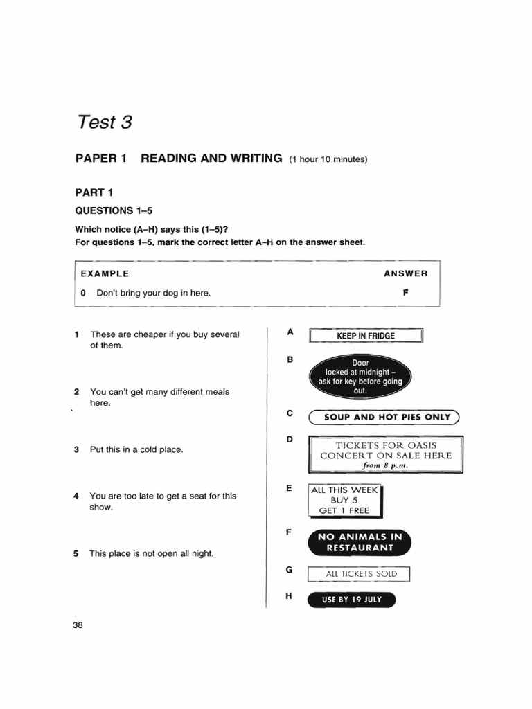 Test 3 - Ket - Cup 2 (Book) | PDF