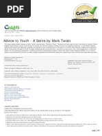 Advice To Youth | PDF | Satire | Mark Twain