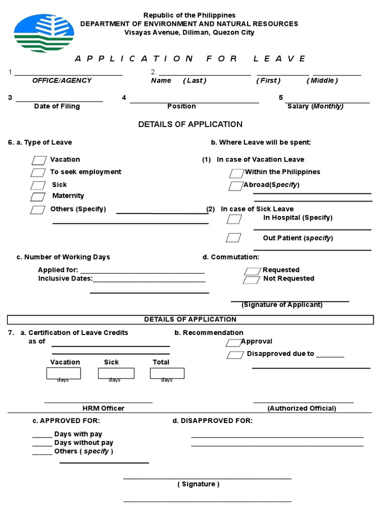 Leave Application for Health Department | PDF | Health Care | Government