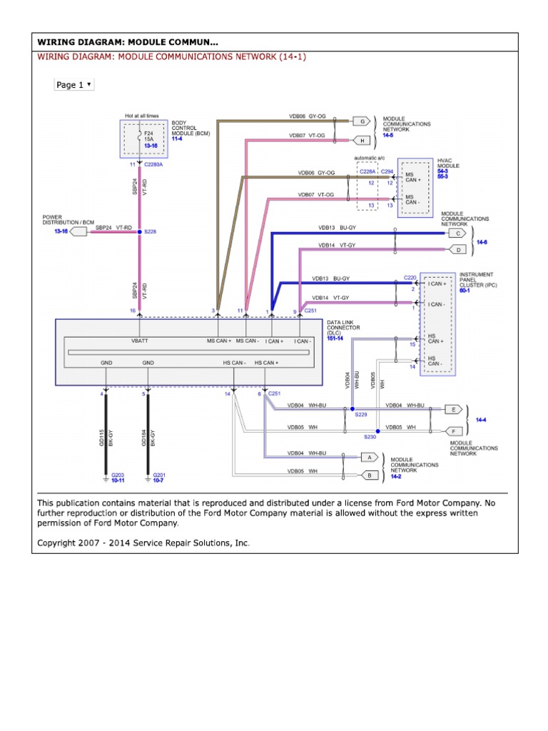 Wiring Diagram Module Communications Network Ford f350 2013 | PDF