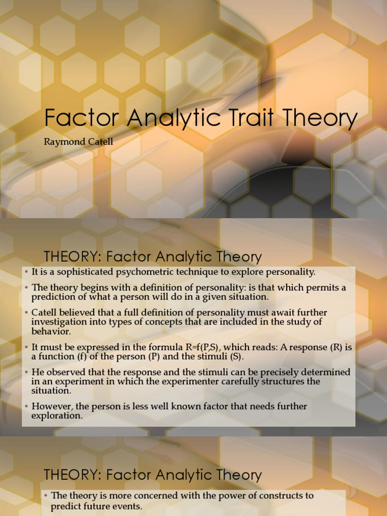Factor Analytic Trait Theory: Raymond Catell | PDF | Behavioural ...