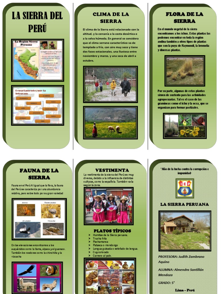 Triptico Himno Nacional Del Perú | Andes | Perú