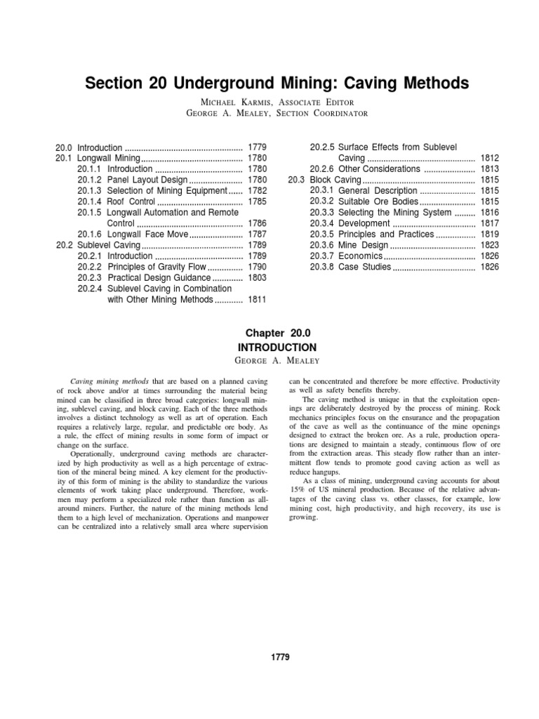 Underground Mining Method | PDF | Mining | Economic Geology