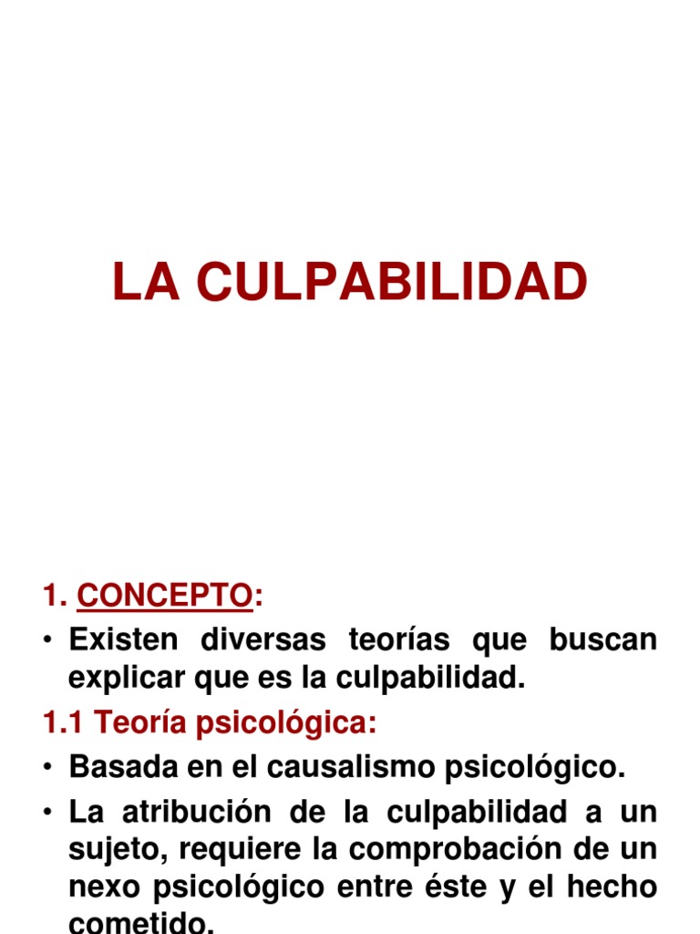 Culpabilidad | PDF | Derecho penal | Intención (Derecho Penal)