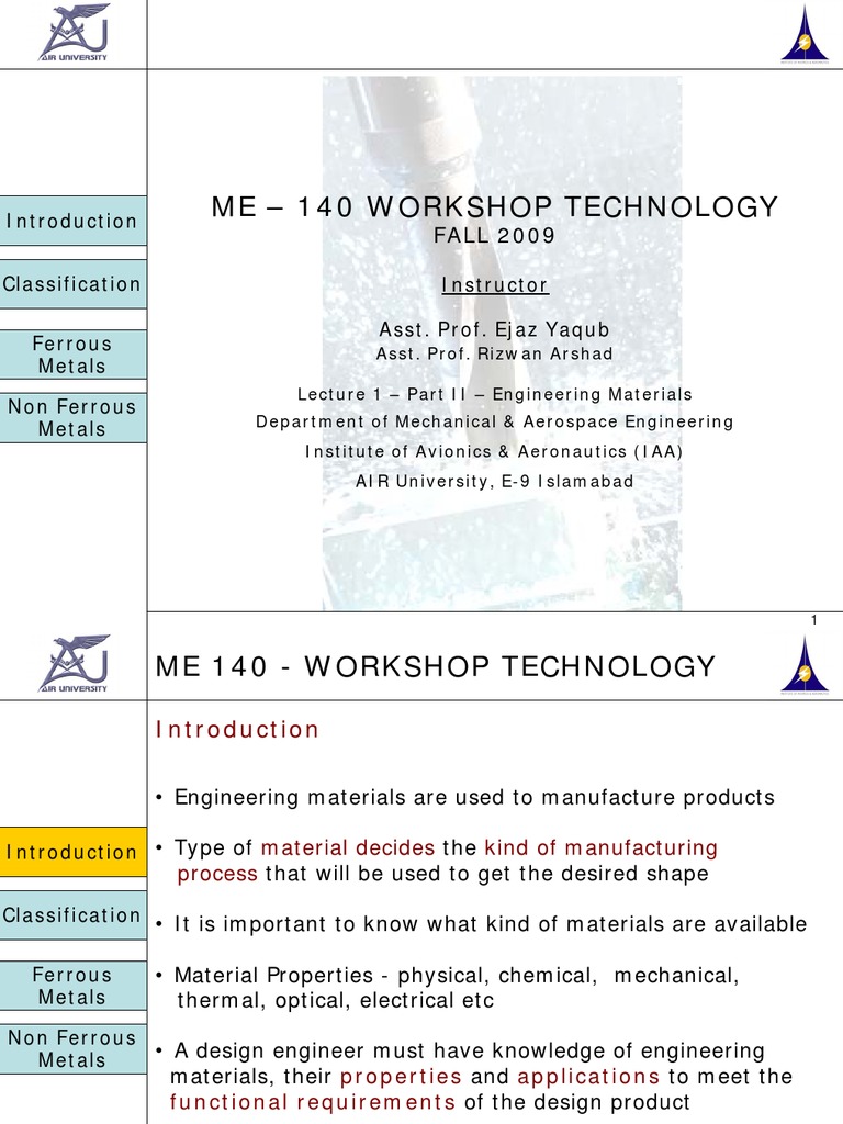 Lecture 1 - Part II - Engineering Materials | PDF | Cast Iron | Iron