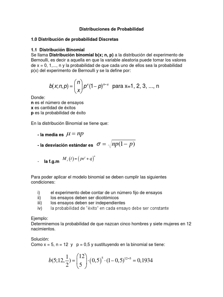 Dist. Prob Binomial Poisson y Normal 2015 PDF | PDF | Distribución de probabilidad ...