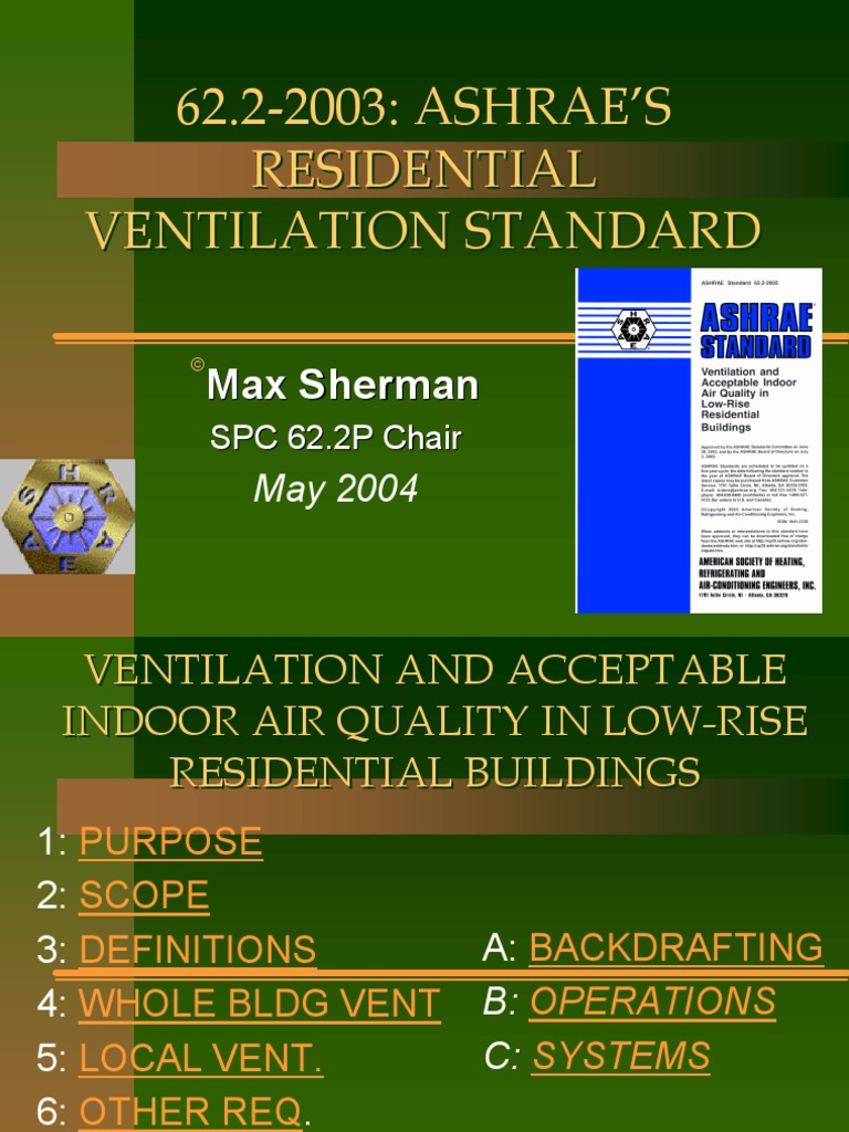 Ashrae Standards 62.2-Ventilation | Ventilation (Architecture ...