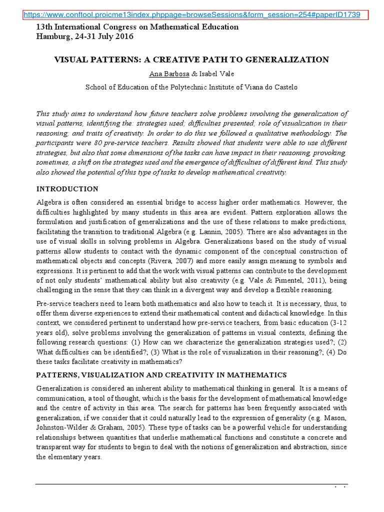 Visual Patterns: A Creative Path To Generalization | PDF | Creativity ...