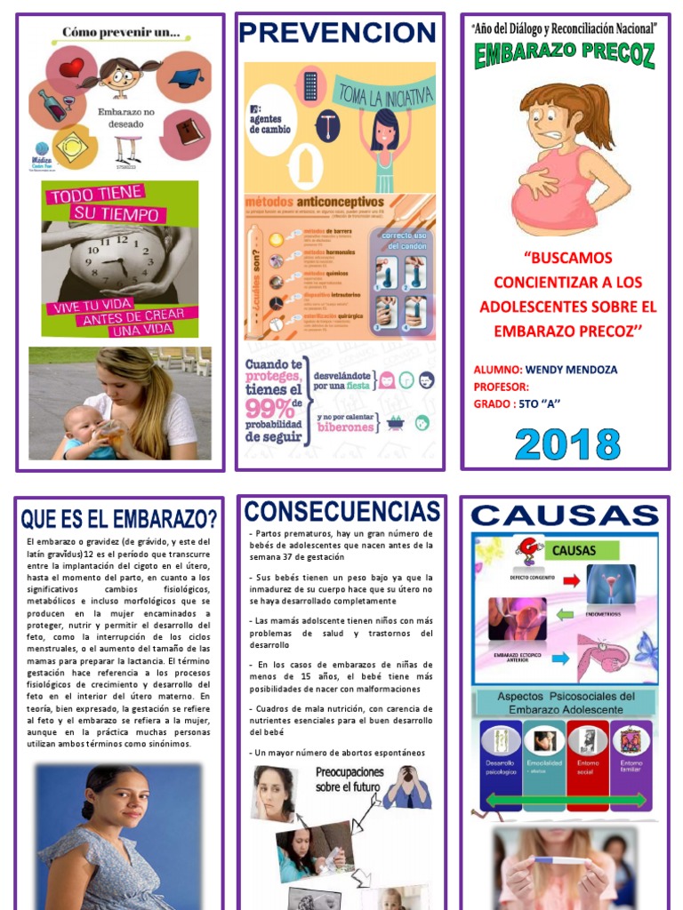 Triptico Del Embarazo Precoz | PDF Triptico Del Embarazo Precoz | PDF