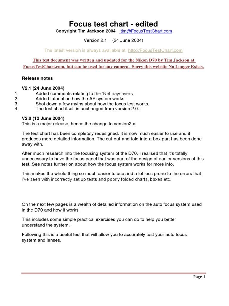 Focus Test Chart - Edited: This Test Document Was Written and Updated ...