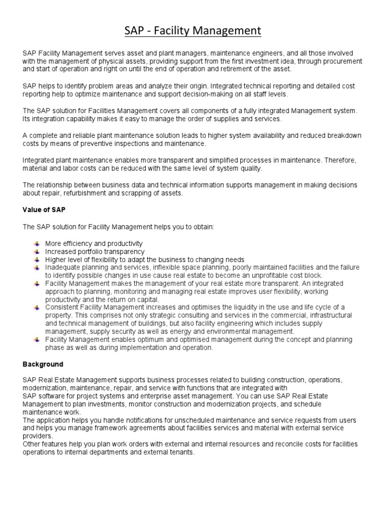 SAP Facility Management | PDF