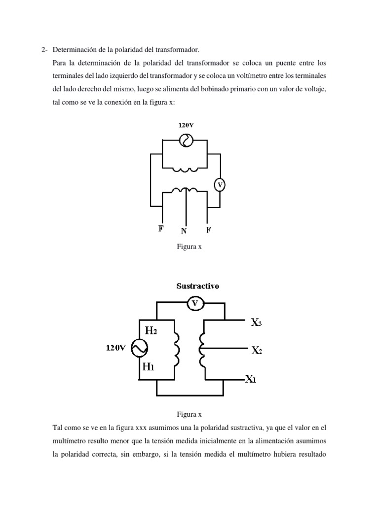 Determinación de la polaridad del transformador.docx | Transformador | voltaje