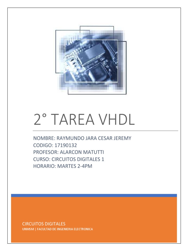 2da Tarea VHDL | PDF | Vhdl | Electrónica digital